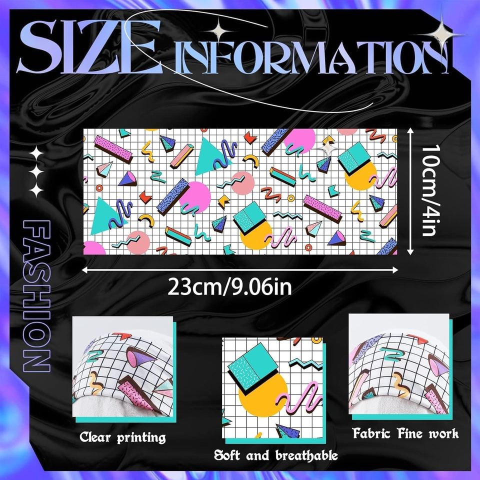 4 Pack 80S 90S Neon Headbands Outfit Accessories for Women Men Retro ...