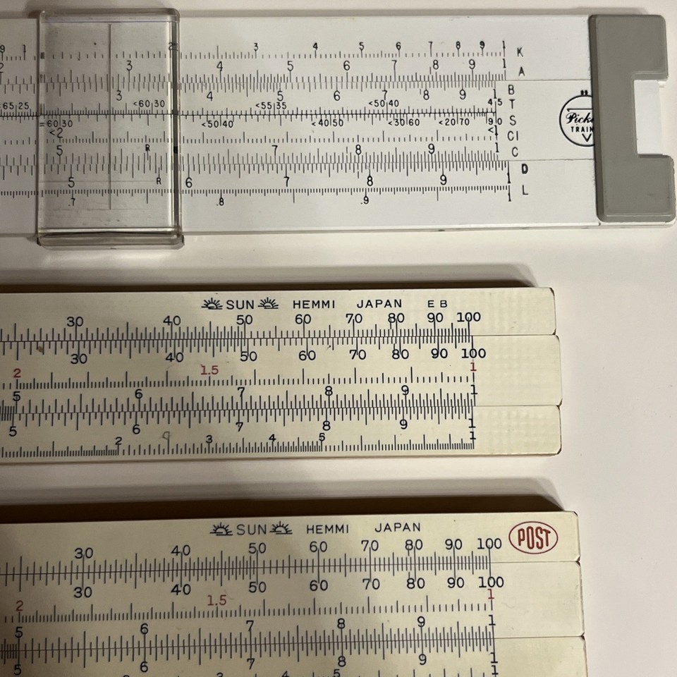 Vintage Drafting Engineering Slide Rule Lot of 3 w/ Cases, Post ...