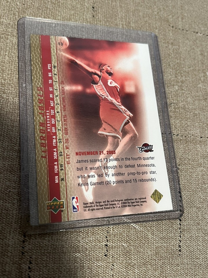 LeBron James 2003-04 Upper Deck Phenomenal Beginning GOLD Rookie Card ...