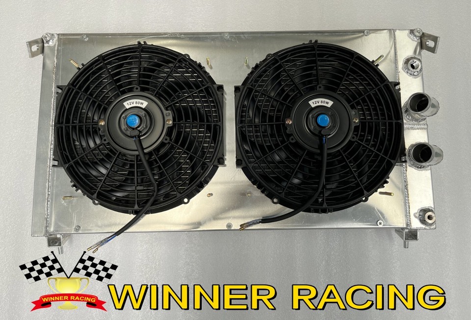 Aluminum Radiator &Shroud &Fans for Ferrari DeTomaso Pantera 5.8L MT ...