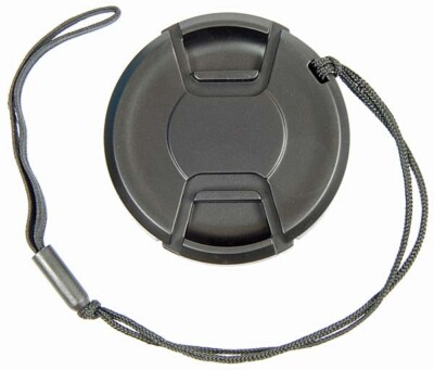 CENTER-PINCH FRONT LENS CAP WITH LEASH CHOOSE SIZE 49 52 58 62 67 72 77 ...