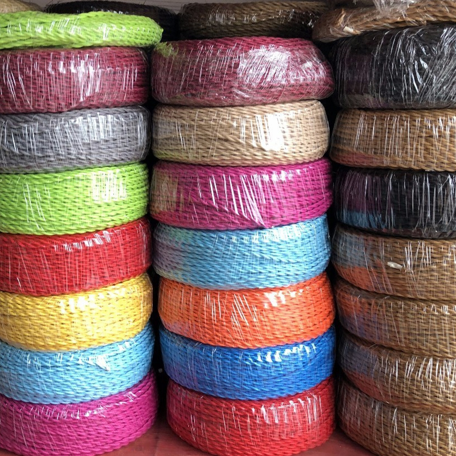 2/ 3 Core Twisted Vintage Style Coloured TWIST Braided Fabric Cable ...