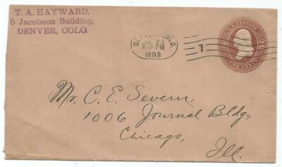 Denver, CO Colorado 1898 Cover Postal History, from T.A. Hayward | eBay