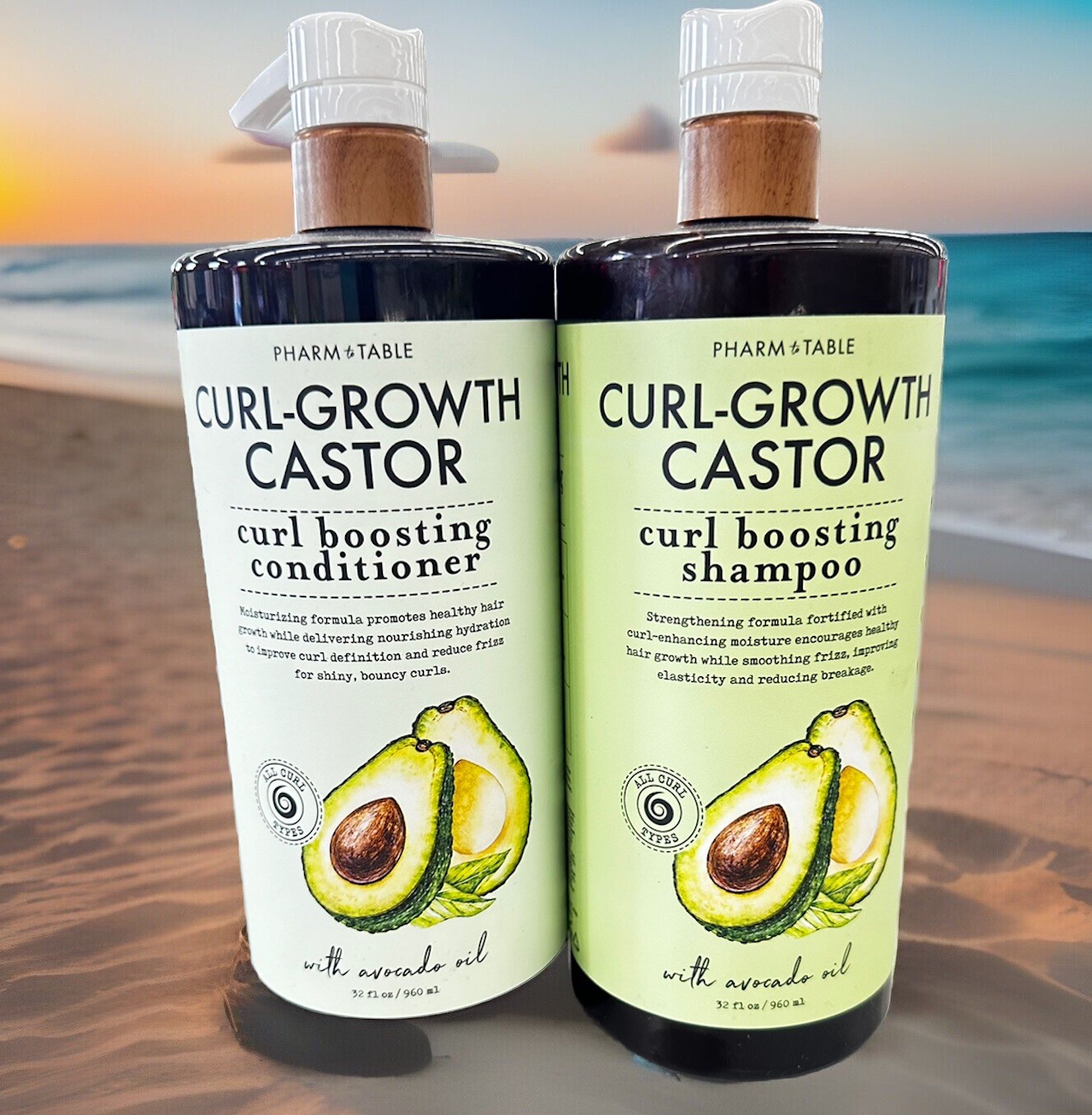 PHARM TO TABLE Curl-Growth CASTOR CURL BOOSTING SHAMPOO & Conditioner ...