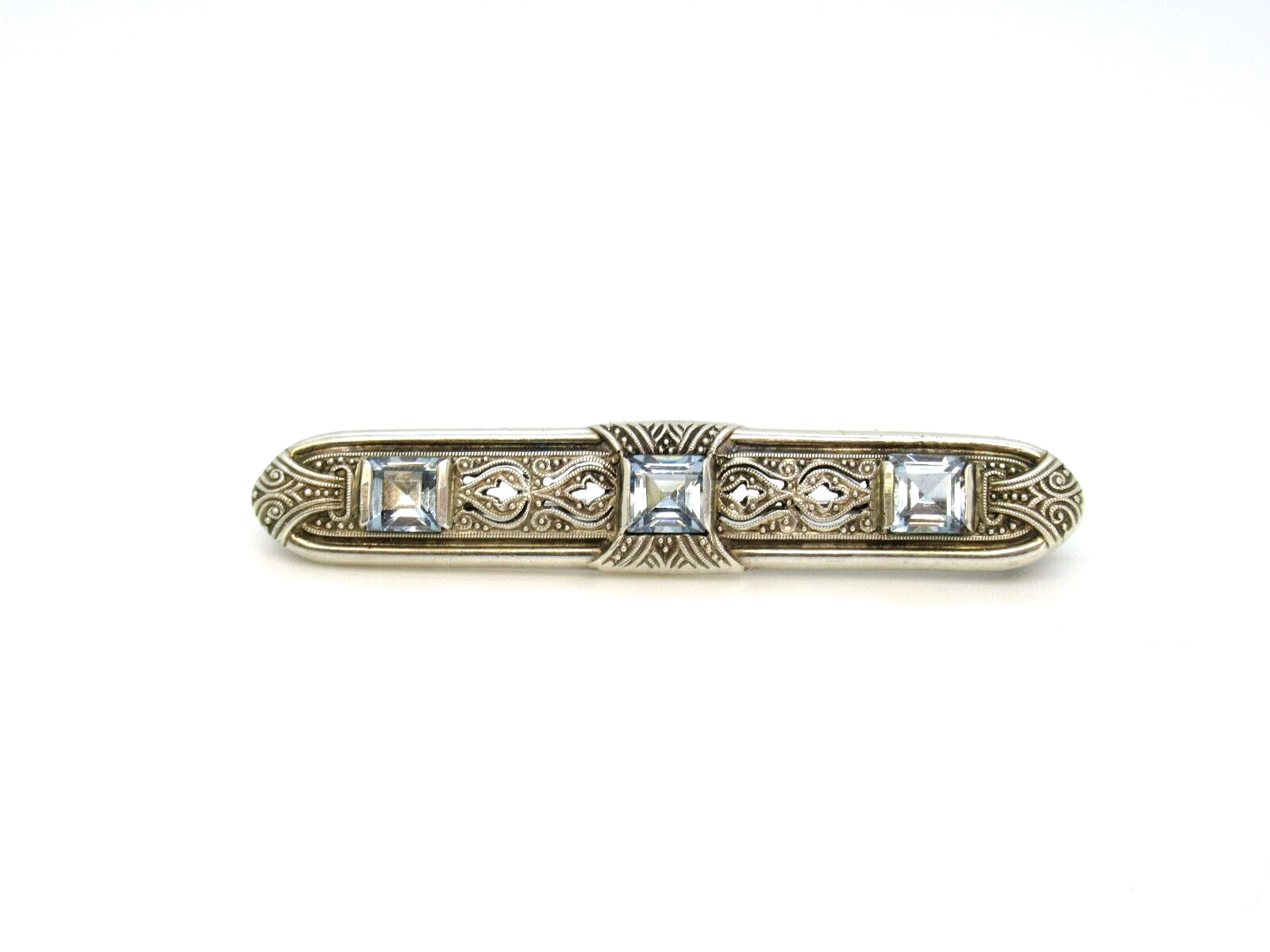 Original Art Deco 800er Silber Brosche Topas Aquamarin brooch antique ...