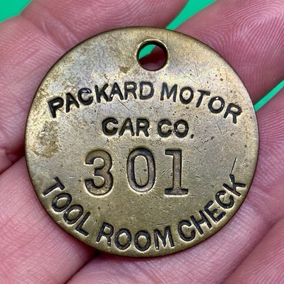 Vtg Packard Motor Car Co. Tool Room Check Chit Tag Badge Automobile ...