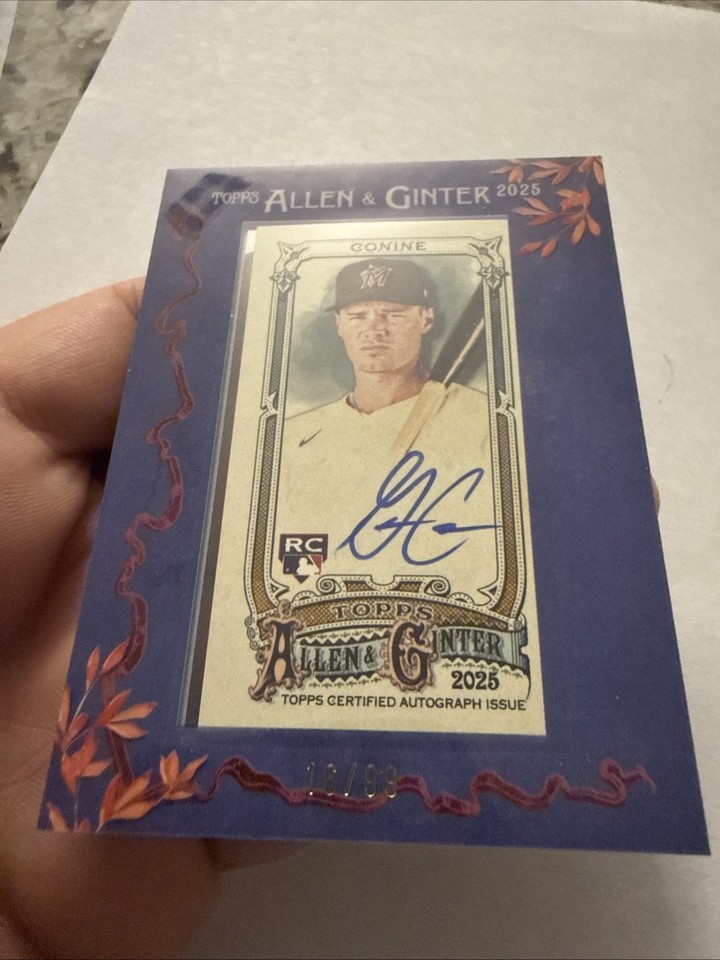 Griffin Conine 2025 Topps Allen & Ginter Blue Framed Mini On Card Auto ...