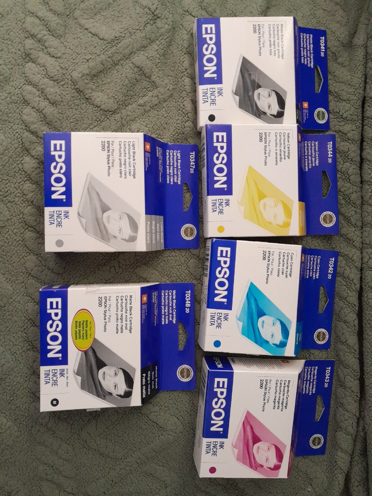 6 GENUINE Epson stylus photo 2200 Ink Cartridges multiple colors(in ...