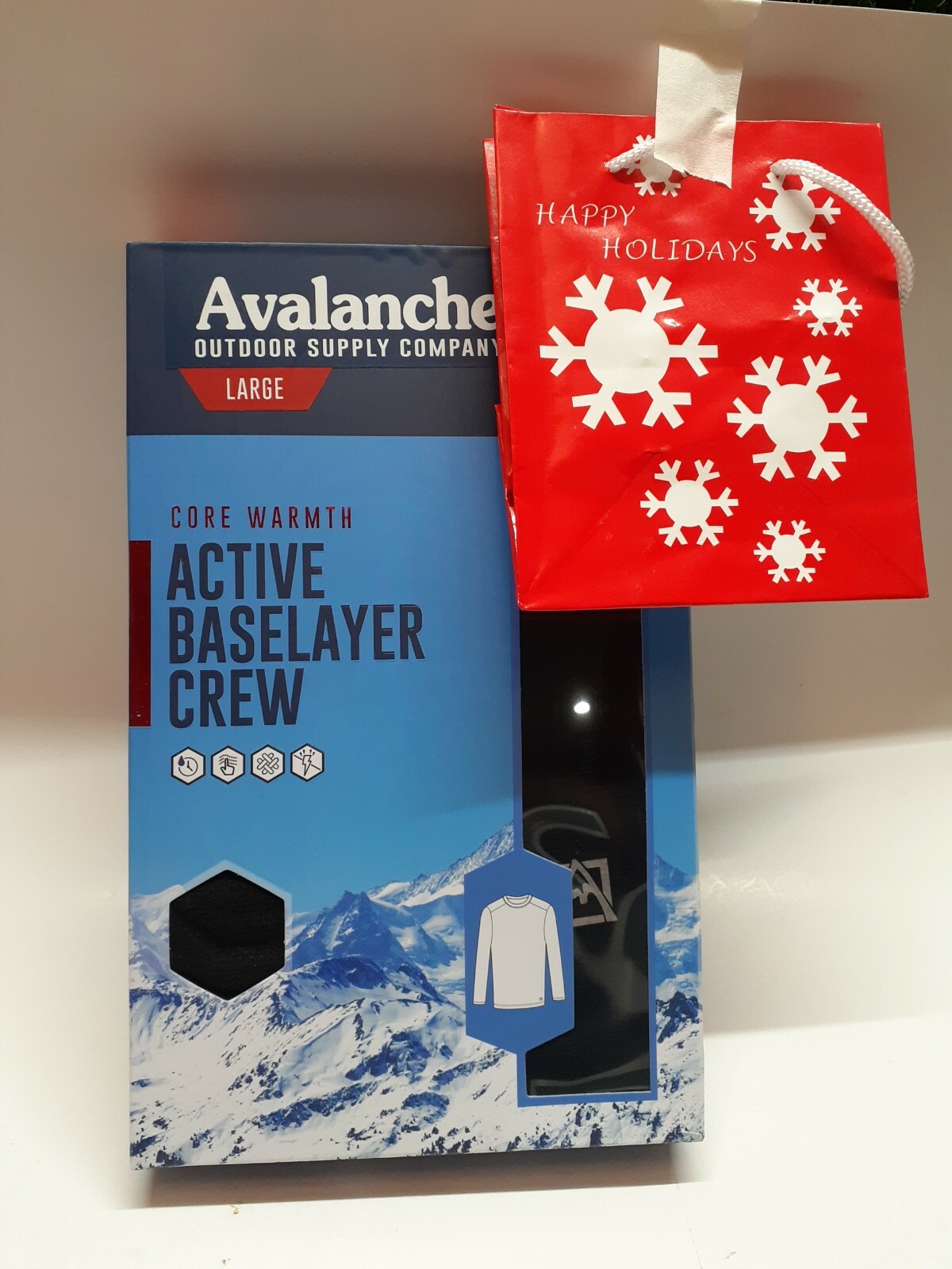 Avalanche Outdoor Supply Company Core Warmth Baselayer CREW LARGE BLACK ...