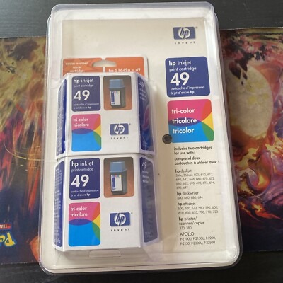 HP Inkjet Tri-Color Twin Pack 49 Print 2 Cartridges Deskjet Officejet ...