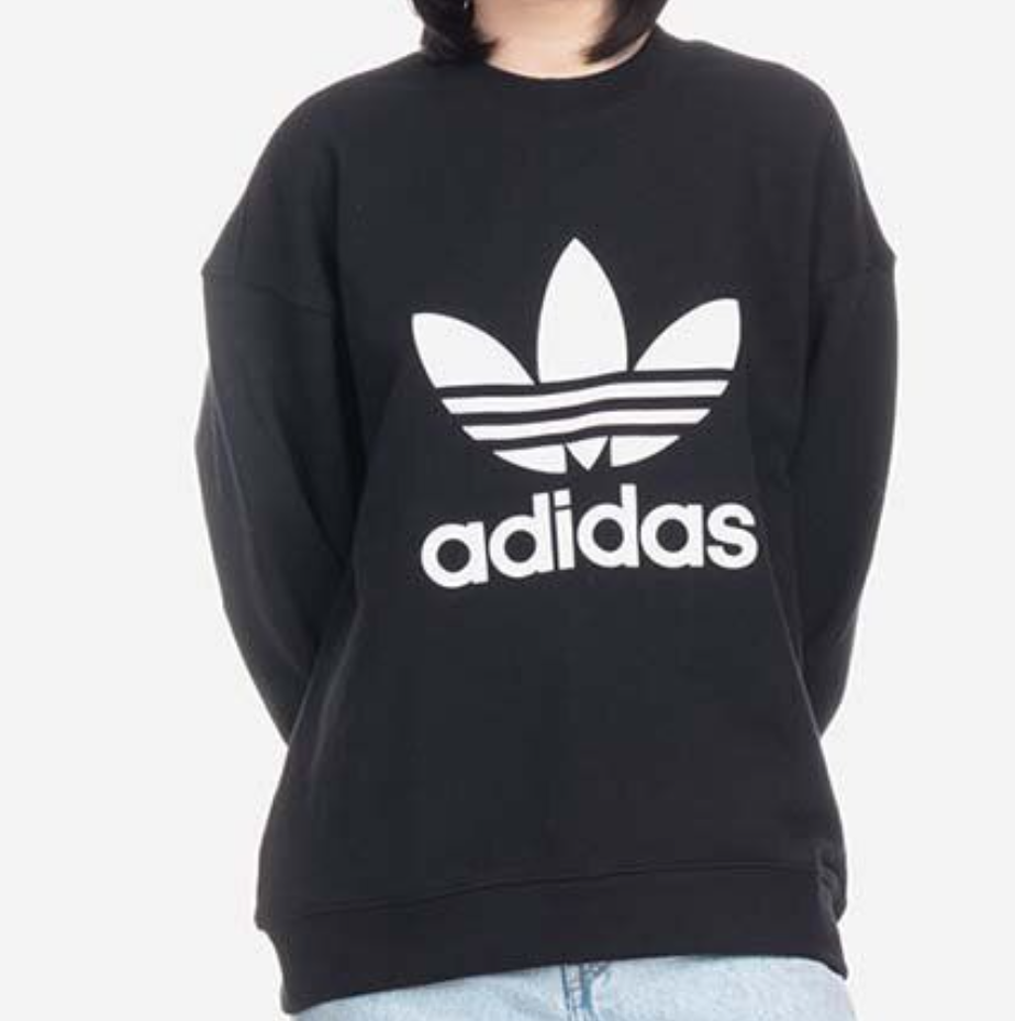 Adidas originals Women's Trefoil Crew Sweatshirt Black IB7431 g | eBay