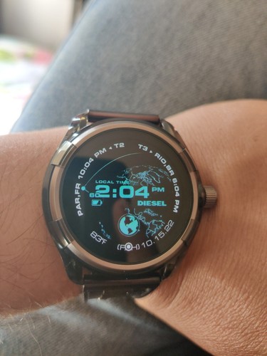 Diesel On Fadelite 44mm Aluminum Case with Silicone Strap Smart Watch ...