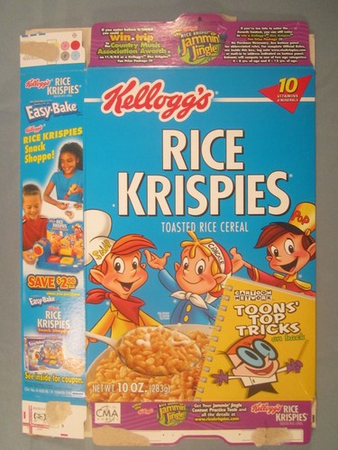 2003 MT Cereal Box KELLOGG'S Rice Krispies JOHNNY BRAVO Dexter [Y155C8b ...