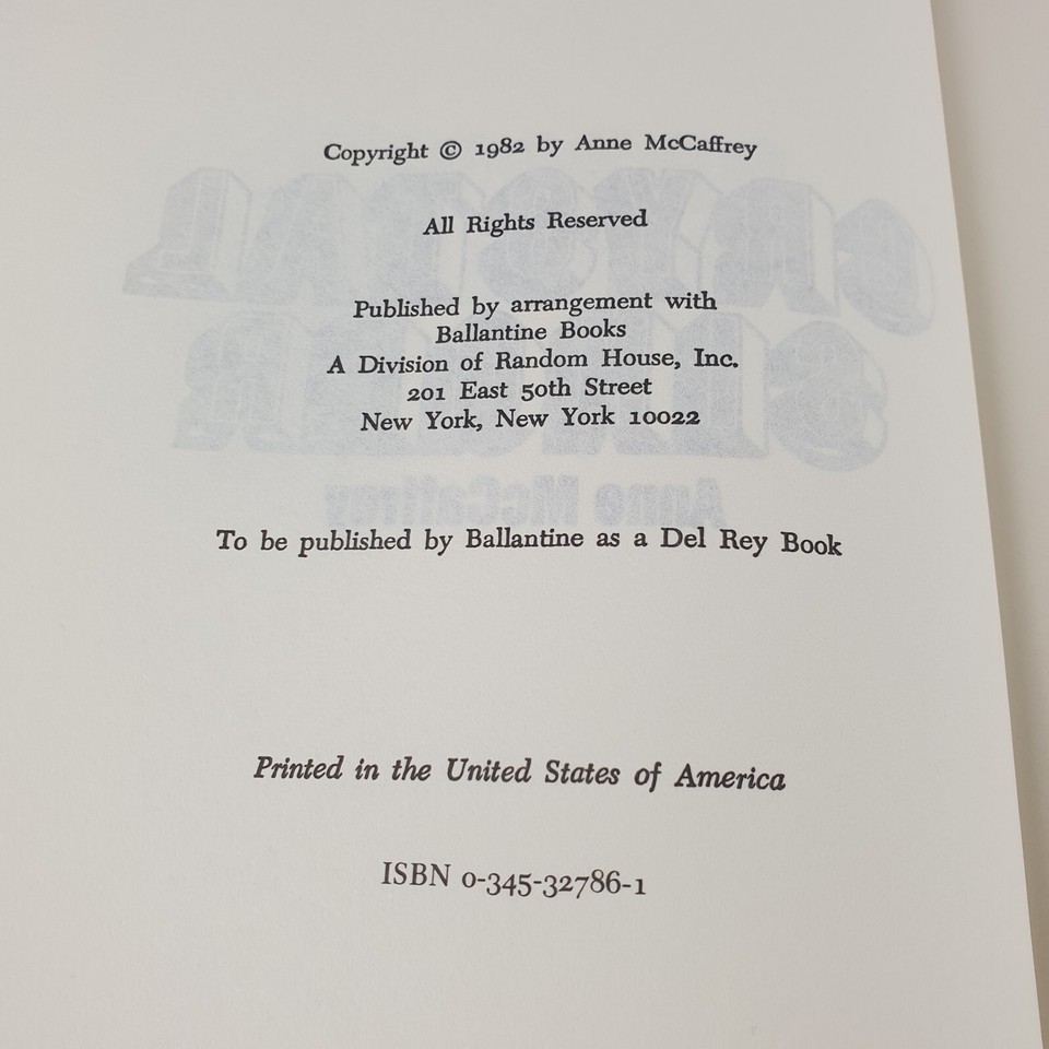 Vtg Crystal Singer & Crystal Line ANNE McCAFFREY Trilogy Set 1982 USA H ...