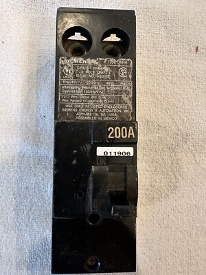 Siemens QN2200RH 200A 240VAC 2-Pole Circuit Breaker 783643204263| eBay