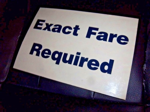 NEW YORK CITY TRANSIT NYC BUS SIGN VINYL DECAL COLLECTIBLE EXACT FARE ...