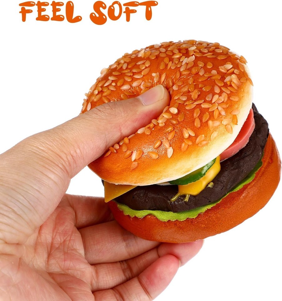 Artificial Hamburger Fake Burger Realistic Food Display Props Orange | eBay