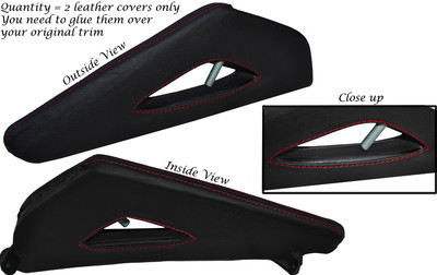 RED STITCH 2X FULL CENTER CONSOLE TRIANGLE SKIN COVERS FITS AUDI A3 8P ...