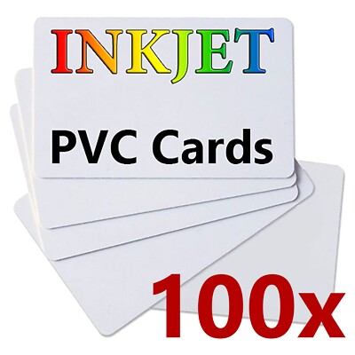 100 x PVC Double Sided Inkjet ID Cards for Canon & Epson Inkjet ...