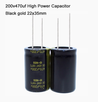 1pcs 200v470uf High Power Capacitor Switching Power Adapter Black gold ...