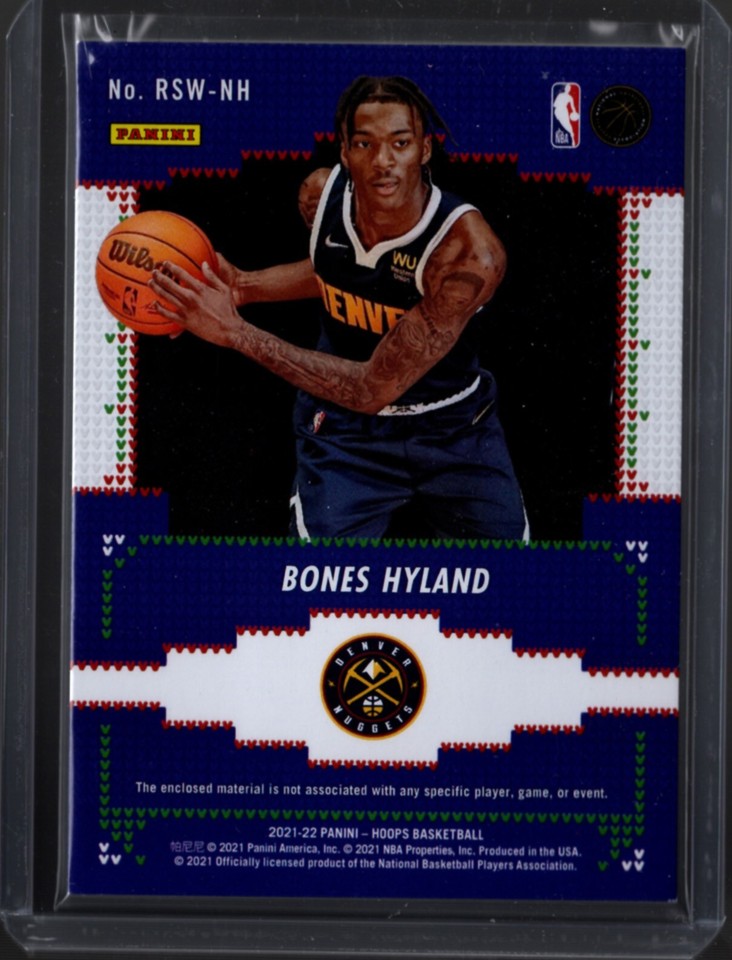 Bones Hyland 2021-22 Hoops Rookie Sweaters Patch #RSW-NH | eBay
