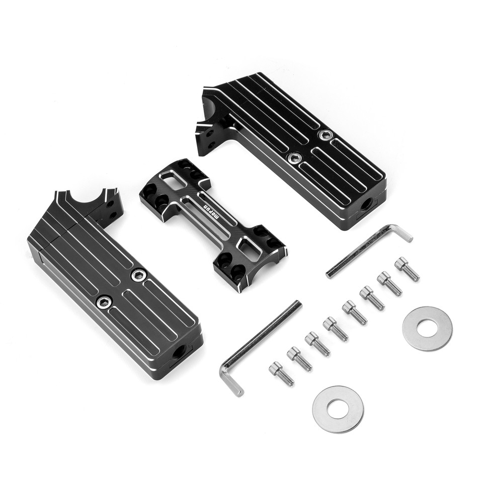 Black 6" 8" Adjustable Handlebar Risers For Harley Dyna Fat Bob Street ...