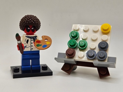 LEGO minifigure Deadpool Bob Ross from authentic parts MOC artist ...