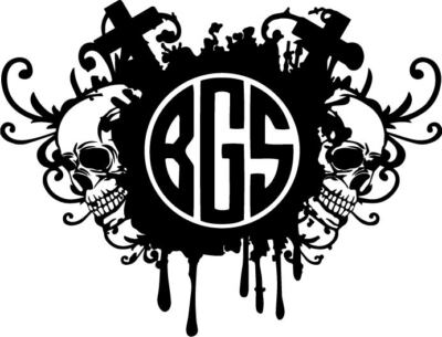 Skulls Monogram Custom Initials Decal Window Bumper Sticker Car Goth ...