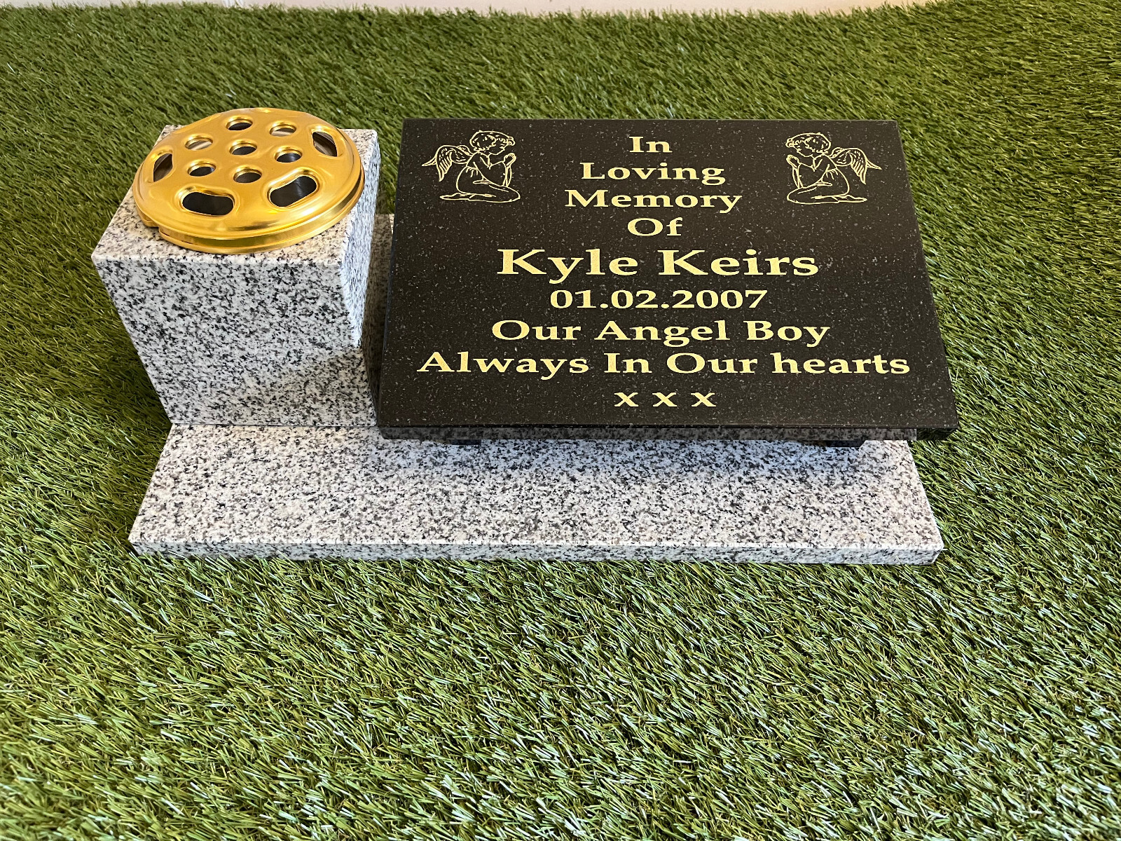 Memorial Stone Personalised Granite Cemetery Headstone Grave Plaque | eBay