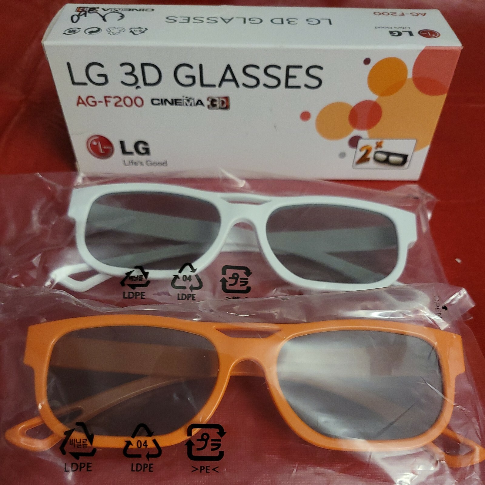 LG AG-F200 Cinema 3D Glasses - For Television Passive Shutter Black for ...