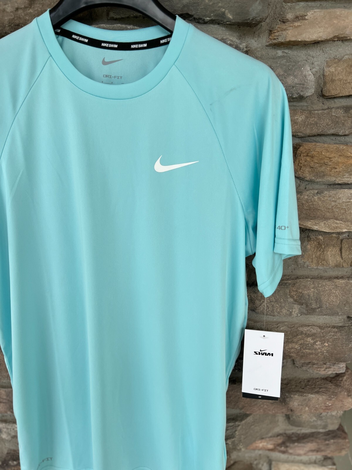 Men's Nike Dri-FIT UPF 40+ Hydroguard Swim S/S Sea Mint Tee Shirt Top ...