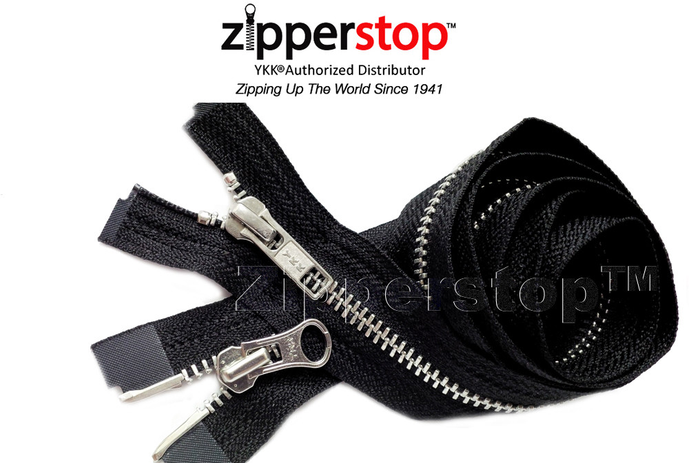 Metal Zipper YKK #5 “2-Way” Aluminum Medium Weight Jacket Separating ...