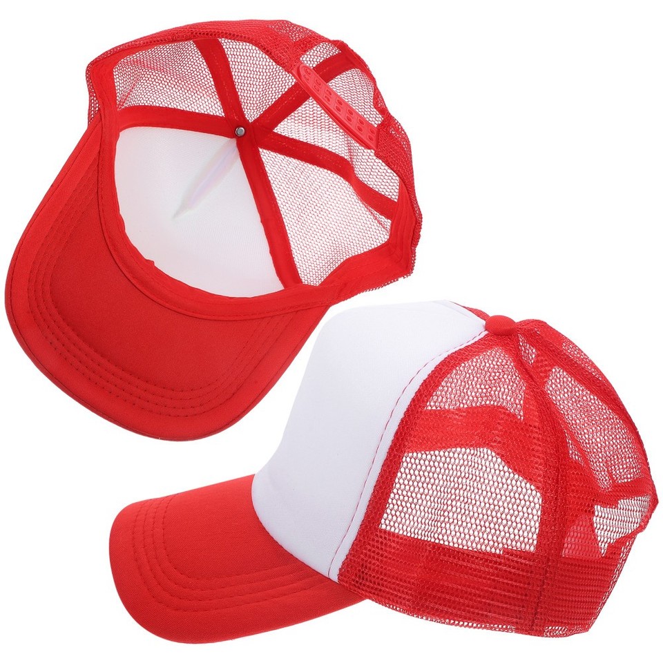10Pcs Reusable Sublimation Trucker Hats Red Mesh Baseball Caps for DIY ...