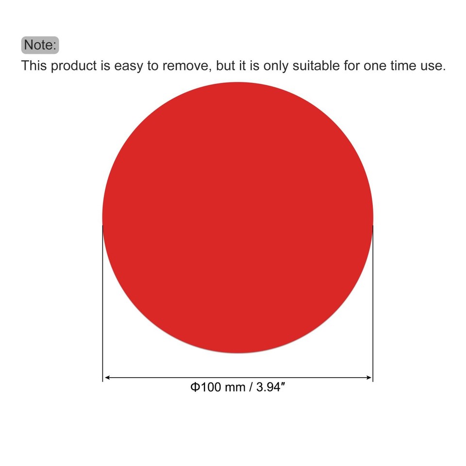 100PCS Color Sticker Round Label 100mm for Office Marker Red Strong ...