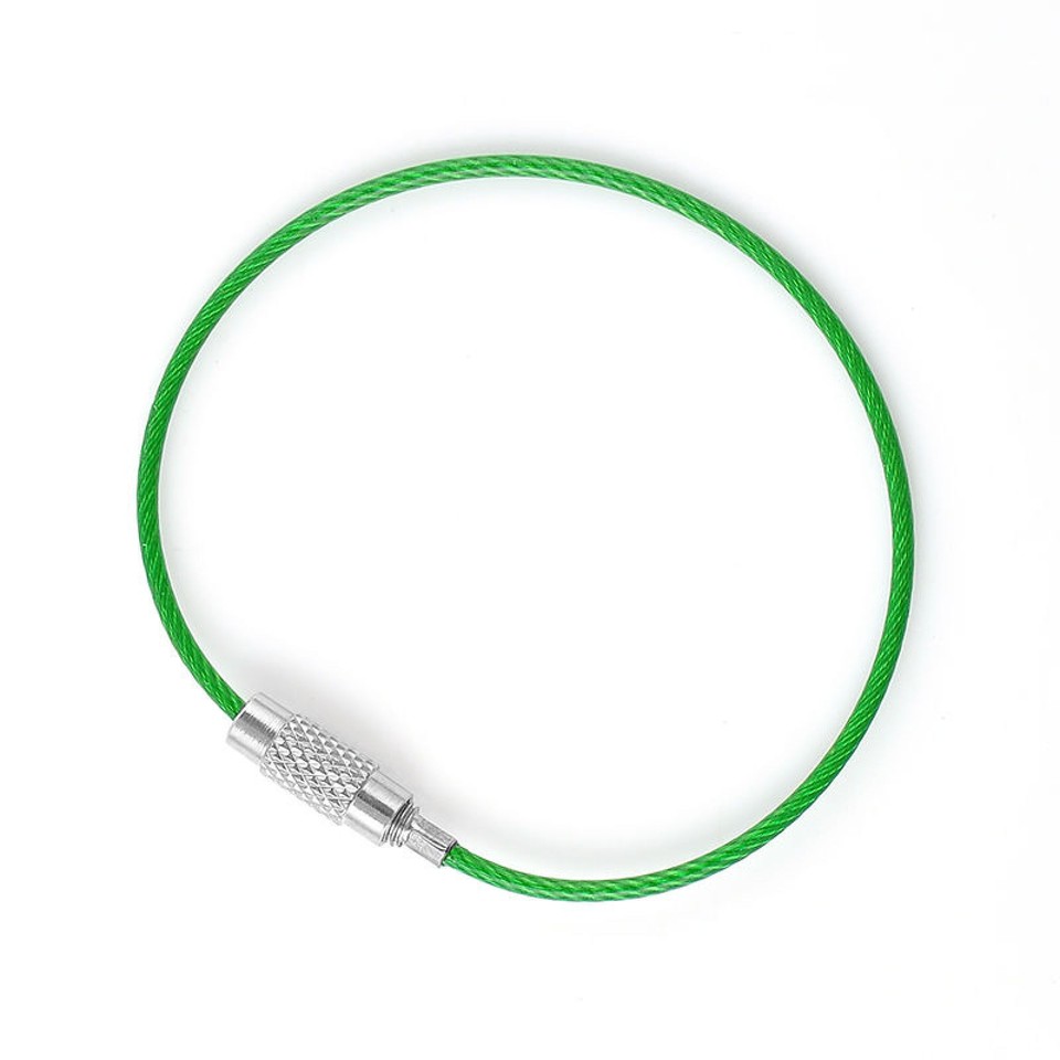 20Pcs Screw Locking Stainless Steel Wire Keychain Cable Rope Key Holder ...