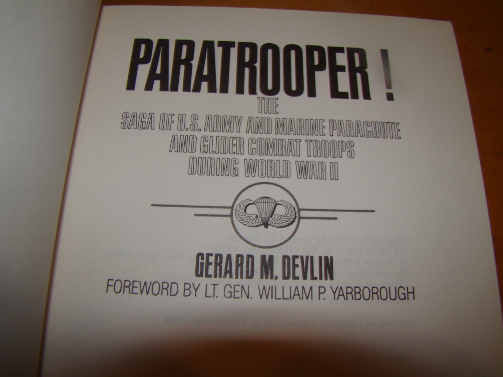 LOT OF 2 PARATROOPER DEVLIN 1979 & GEN. JAMES GAVIN 1994 1ST EDITION HC ...