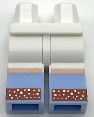 Lego New White Minifig Pants Hips and Legs w/ Bright Light Blue Boots ...