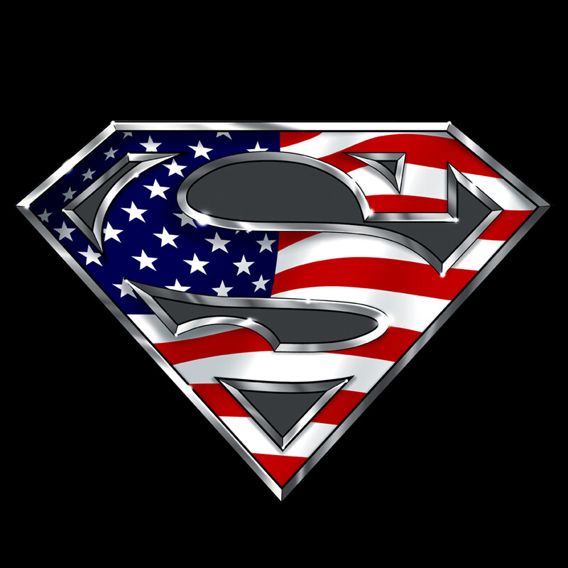 Us Flag Superman Logo Wallpaper