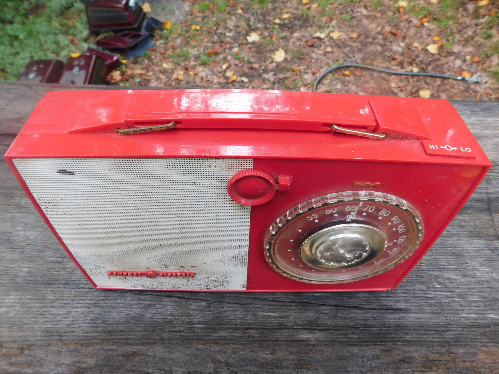 Vintage 1955 GE 636 Portable AM Radio Red Battery operated | eBay