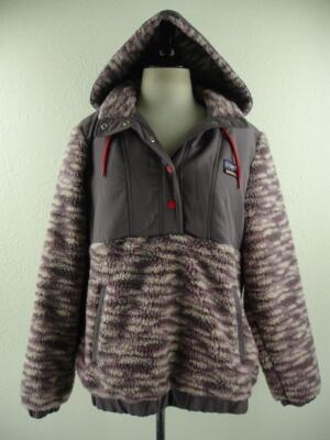 Women's L Gerry Fleece Hoodie Jacket Sherpa Plush 1/2 Snap Pullover ...