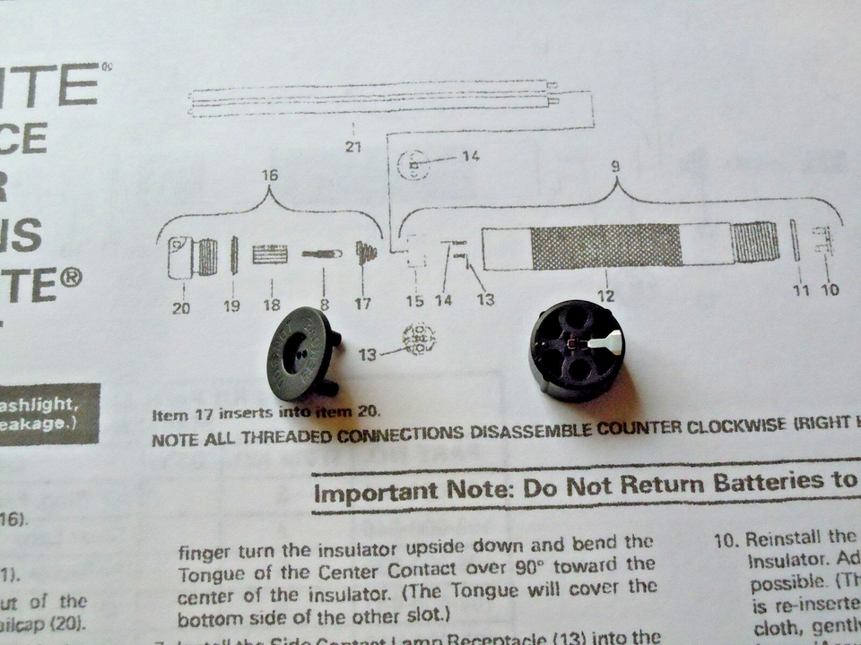New Authentic "AA" Mini Maglite Repair Switch Assembly Part # 108-000 ...