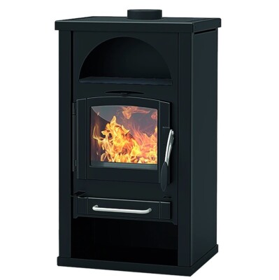 Rika Alpha 2 Kaminofen Alu schwarz 7 kW Schwedenofen 2.BimSchV. E13141 ...