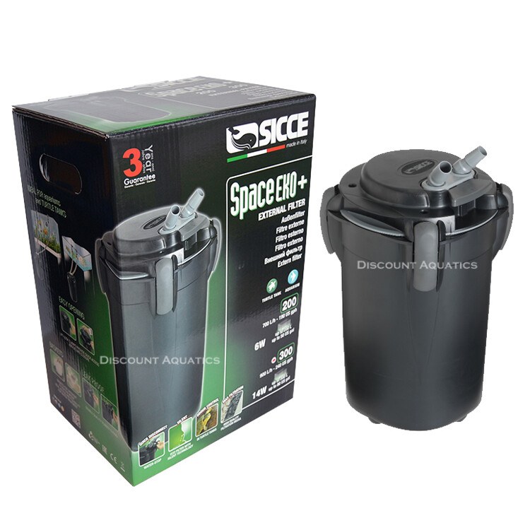 EXTERNAL AQUARIUM FILTER SICCE SPACE EKO SELF PRIMING CANISTER FILTER ...