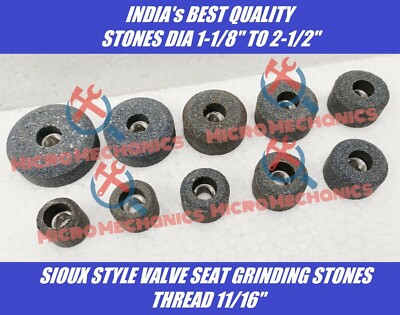 VALVE SEAT GRINDING STONES SET OF 10 PCS SIOUX STYLE 11/16" THREAD ...