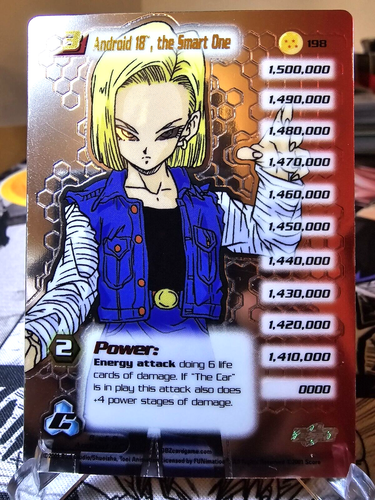 DBZ CCG DRAGON BALL Z ANDROID 18 THE SMART ONE LV3 #198 HI-TECH FOIL ...