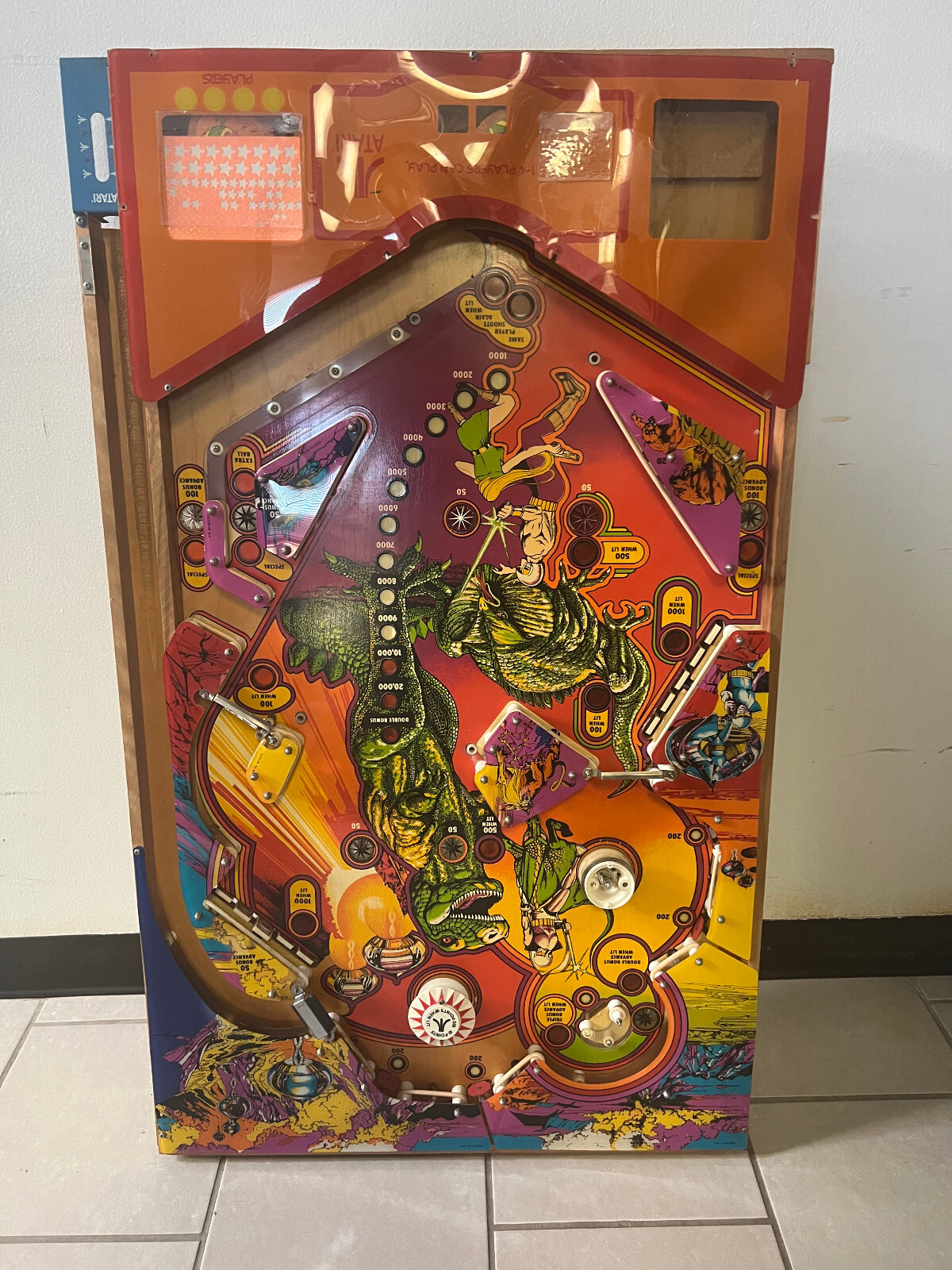 MIDDLE EARTH by ATARI 1978 Pinball PLAYFIELD (POPULATED) | eBay