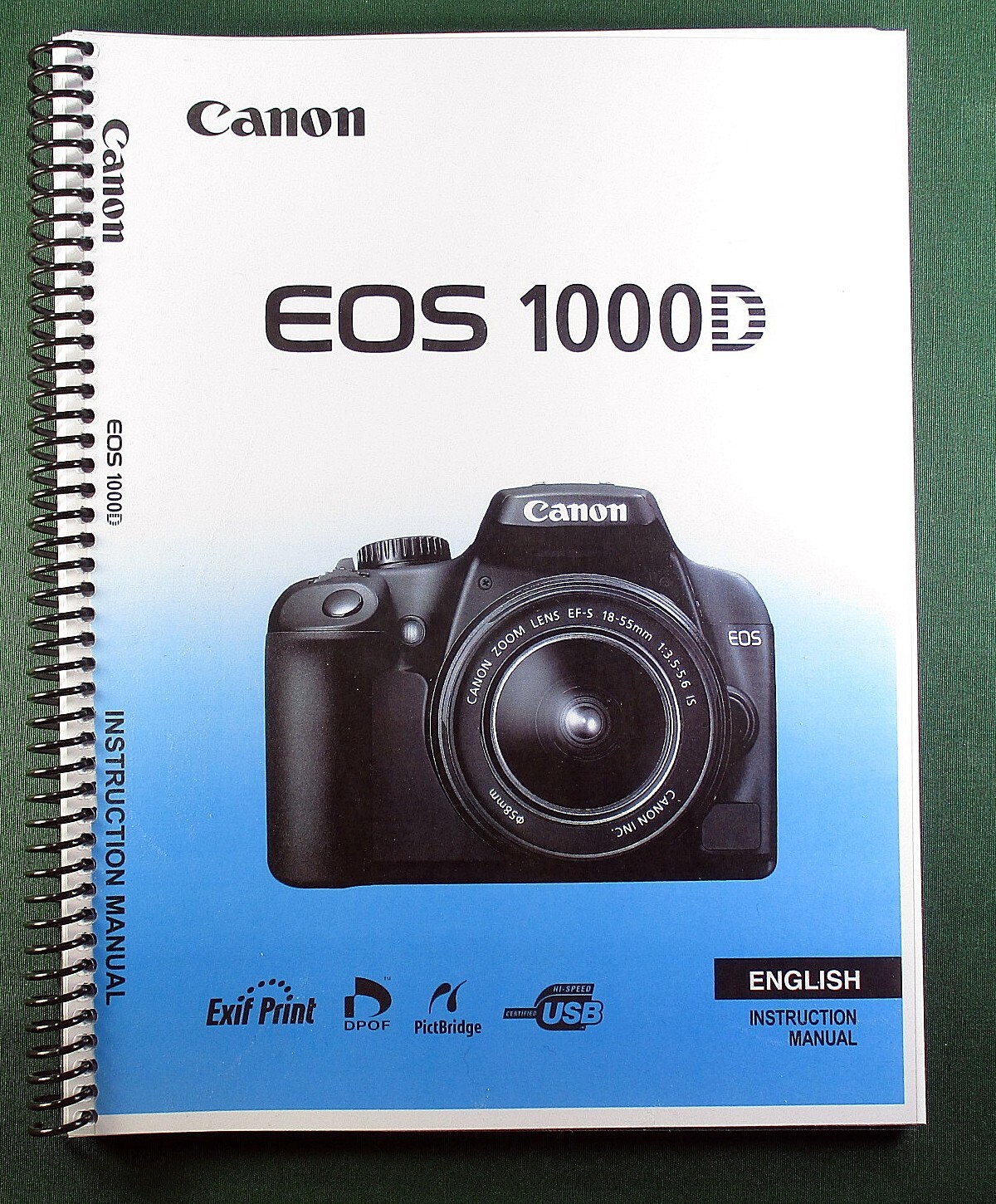 Canon EOS-1000D Instruction Manual: Comb Bound & Protective Covers! | eBay