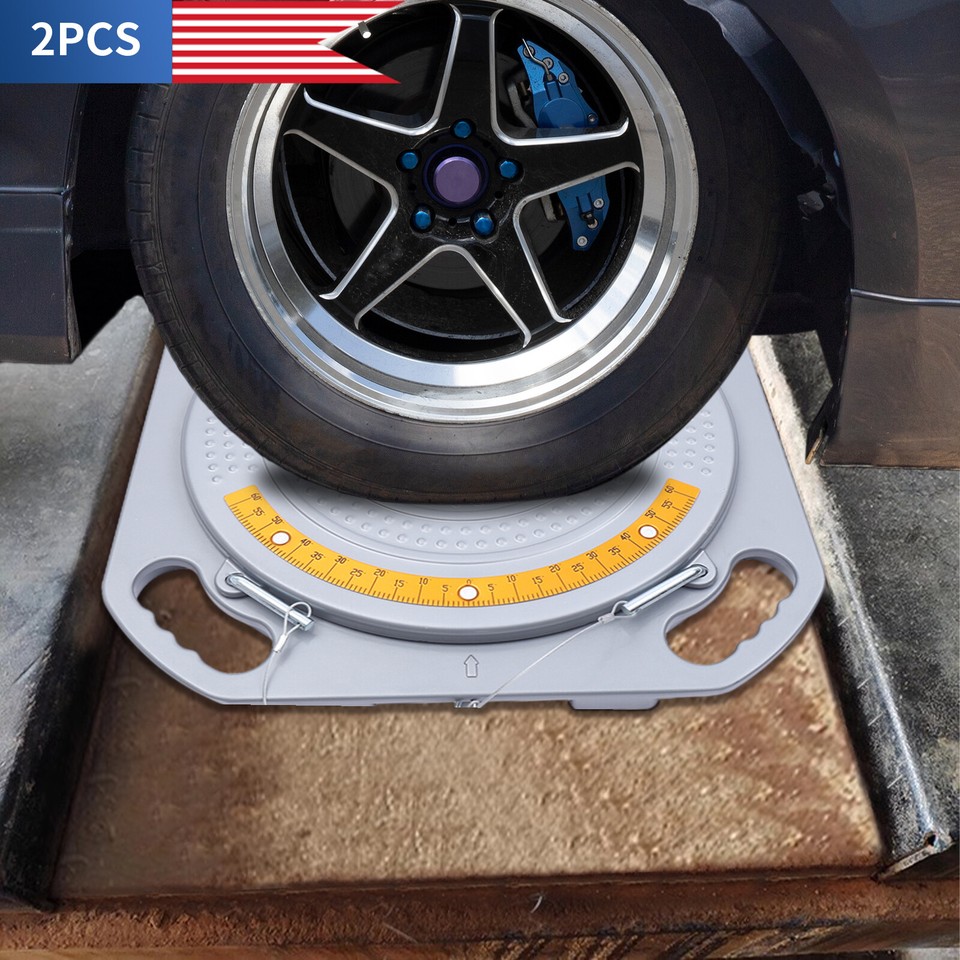 2x Car Wheel Turntable Truck Front End Wheel Alignment Turn Plates Tool ...