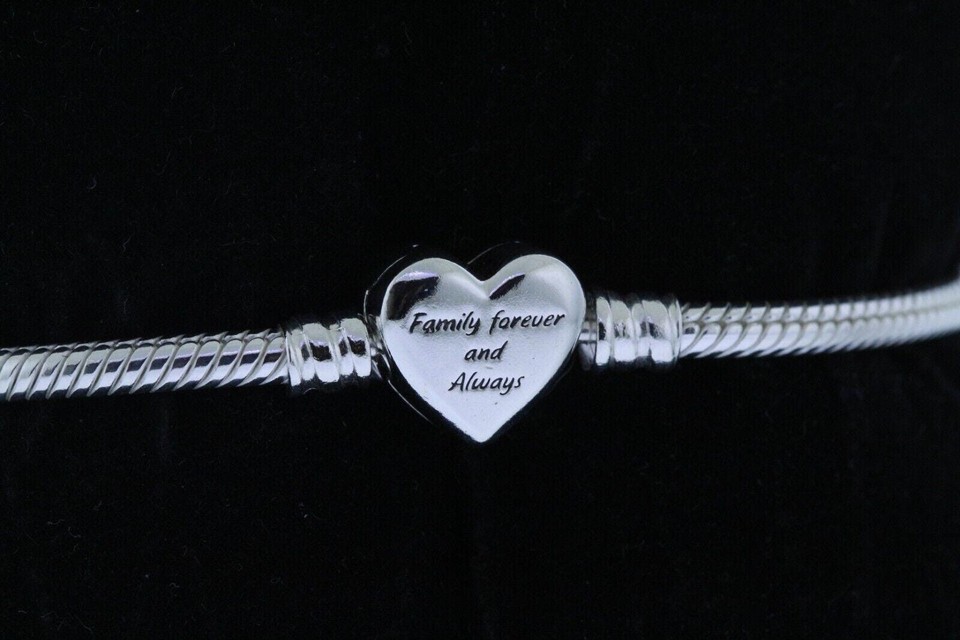 New Pandora 925 Moments Sparkling Infinity Heart Clasp Snake Bracelet ...