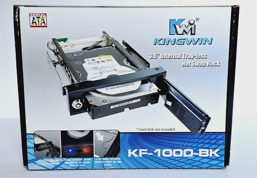 Kingwin KF-1000-BK 3.5" Internal SATA Tray-less Hot Swap Rack Black ...